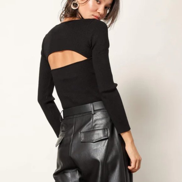 Line & Dot | Tops | Line And Dot Halo Cut Out Sweater Top Black New ...